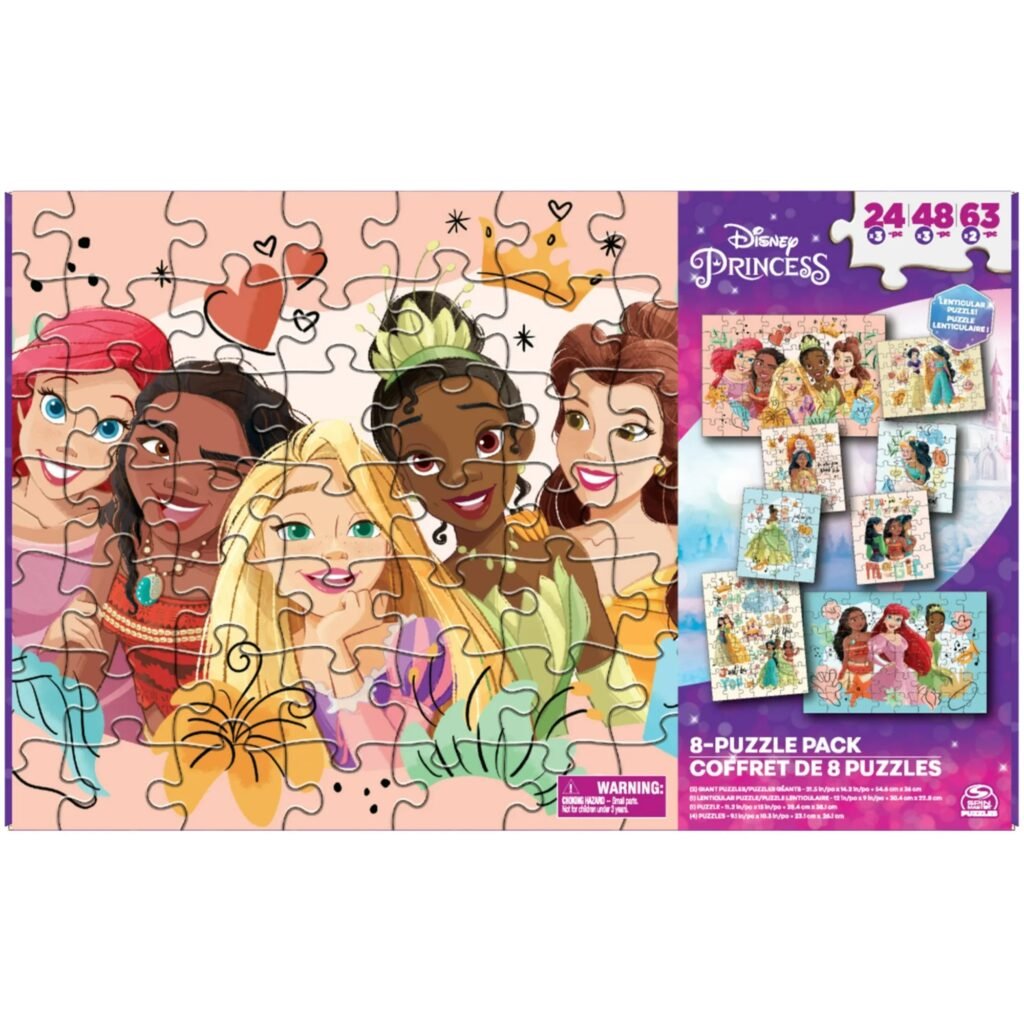 Disney Princess, 8 Jigsaw Puzzle Bundle in Storage Box – Awal's Dreamland